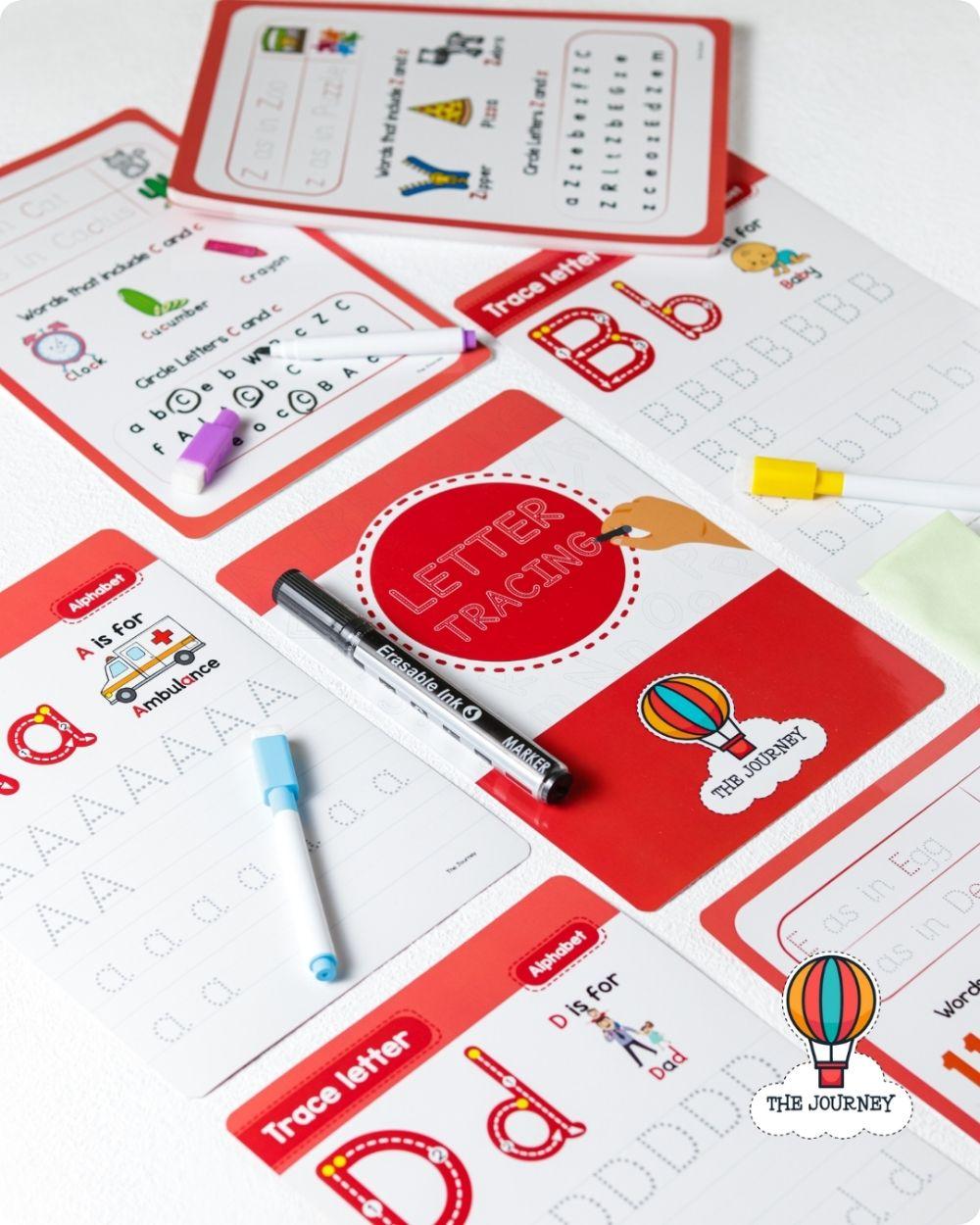 English Alphabet Tracing Cards – The Journey