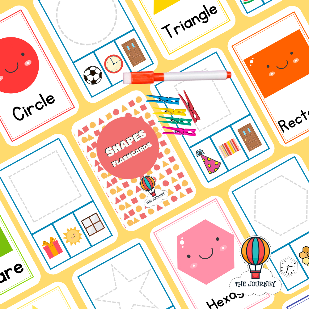 Trace & Match Shapes Flashcards (Available in 4 Languages) – The Journey