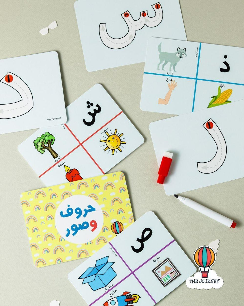Arabic 3 Picture Phonics Cards - كروت حروف وصور – The Journey